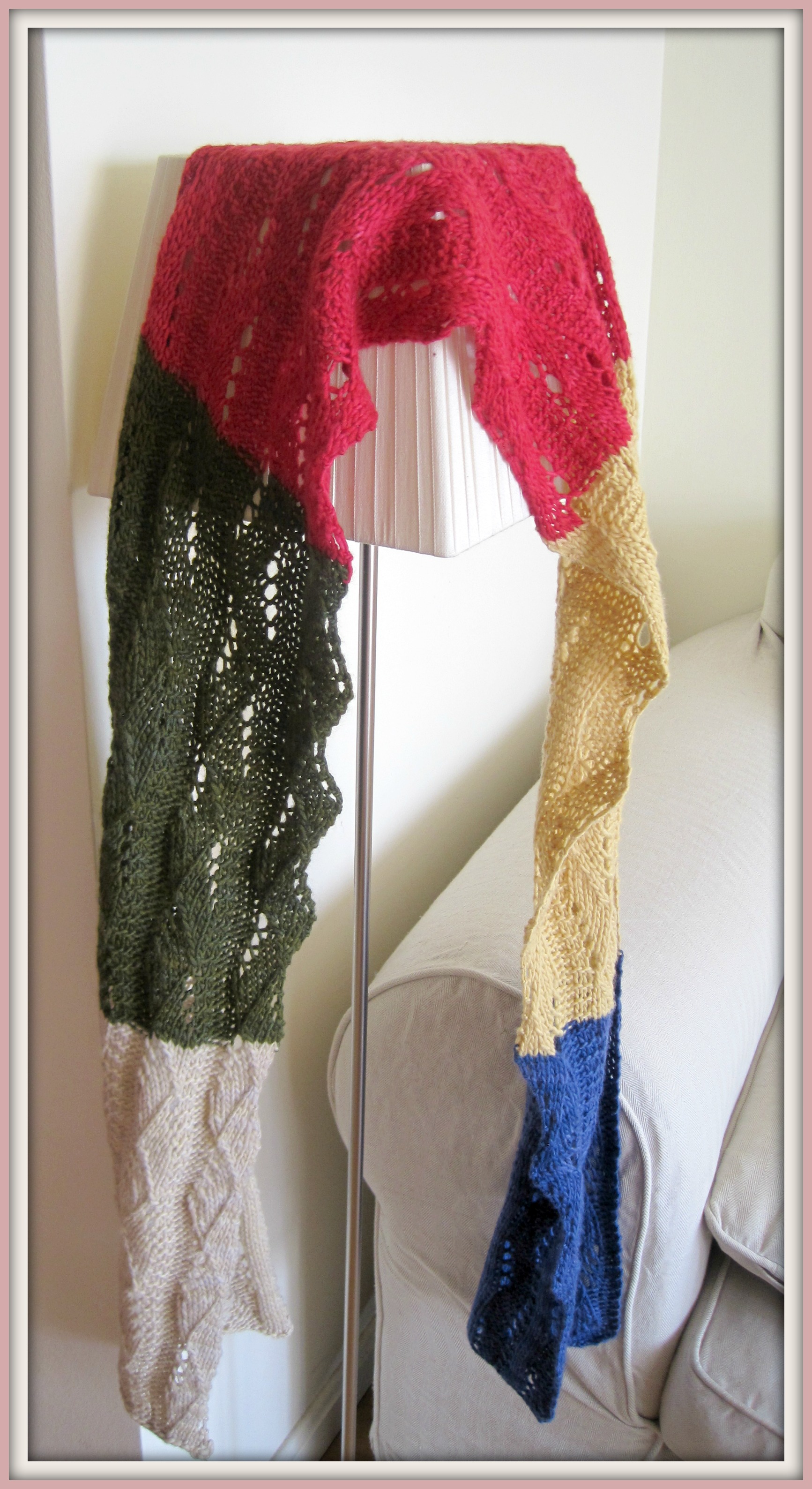 Knitting Scarf Pattern, 5 Colors, Merino Wool, Hand Dyed - Knitting ...